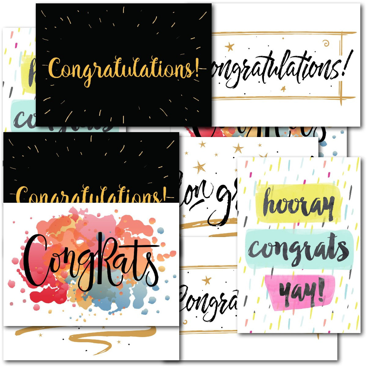 Pack of 60 Mixed C50 Small Size Congratulations Cards - Exams, Graduat ...