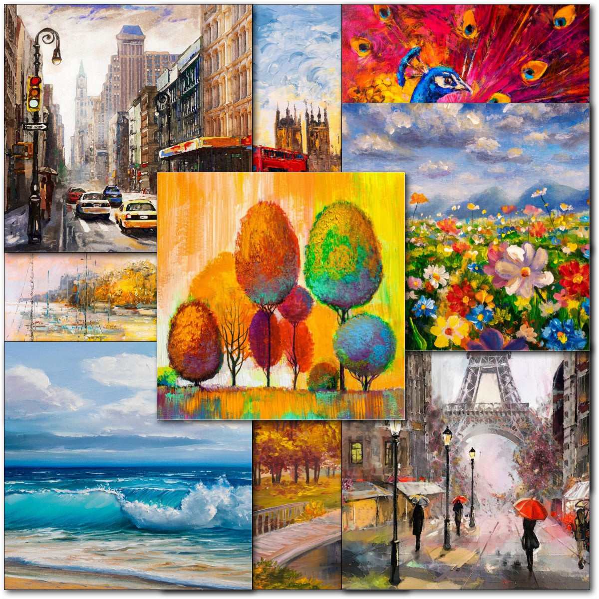 Pack of 60 Mixed C60 Square Art Male & Female Blank Square Cards ...