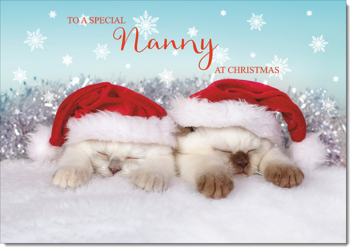 Nanny Christmas Card Ragdoll Kittens in Santa Hats – Wholesale Greeting ...