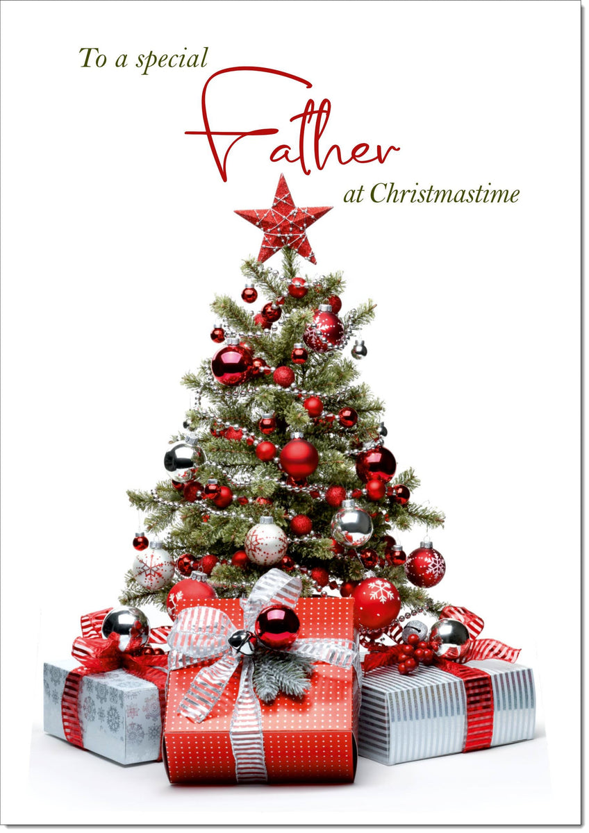 Father Christmas Card Christmas Tree and Parcels – Wholesale Greeting Cards