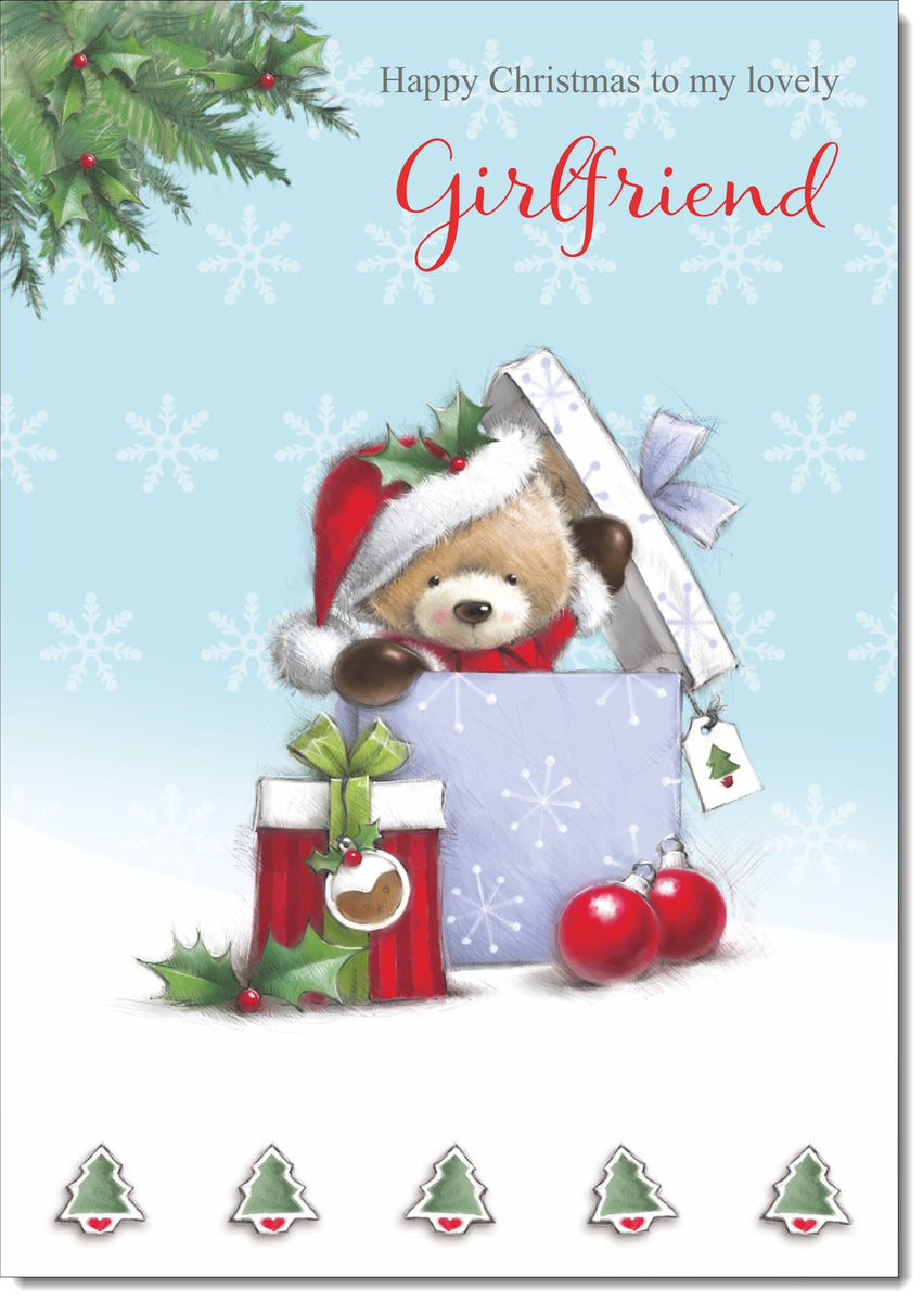 Girlfriend Christmas Card Cute Bear Parcel – Wholesale Greeting Cards