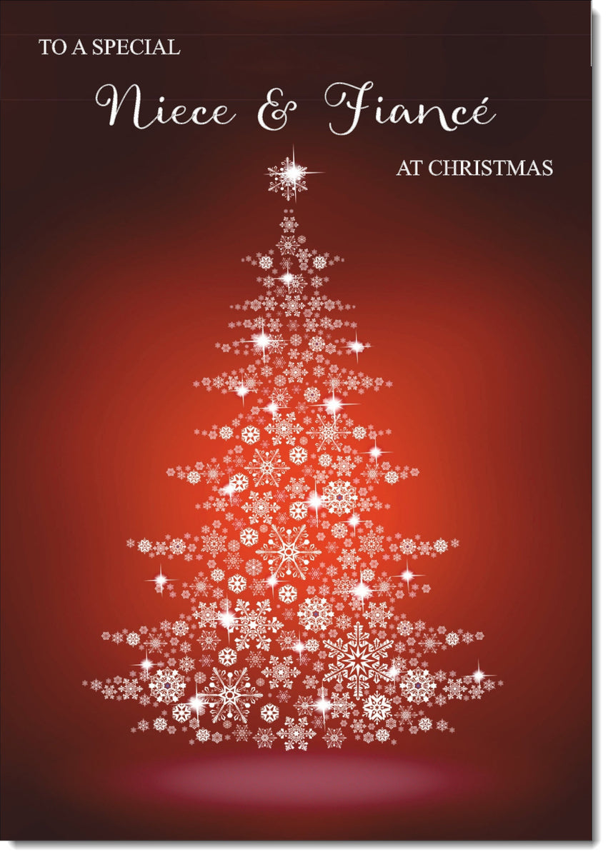 Niece & Fiance Christmas Card Red Snowflake Christmas Tree – Wholesale ...