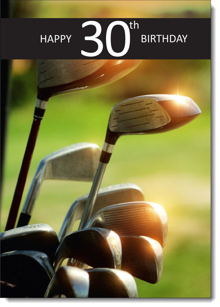 30th Birthday Card Age 30 for Him Golf Clubs – Wholesale Greeting Cards