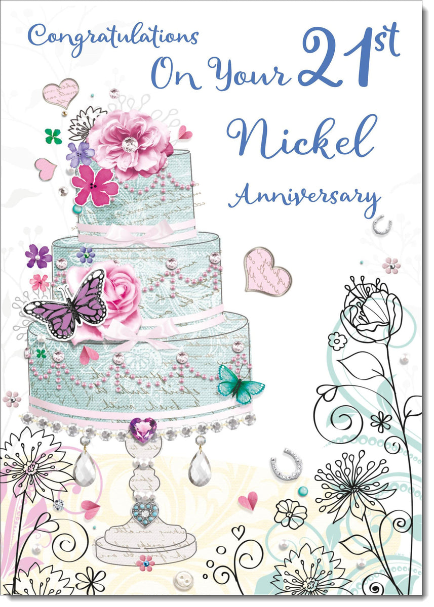 Your Nickel 21st Wedding Anniversary Card Wedding Cake – Wholesale ...