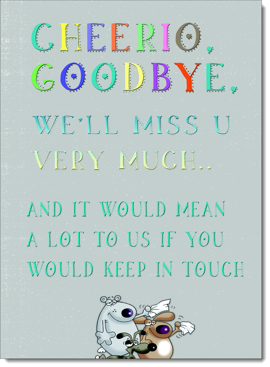 Goodbye & Good Luck Card Funny Cheerio – Wholesale Greeting Cards